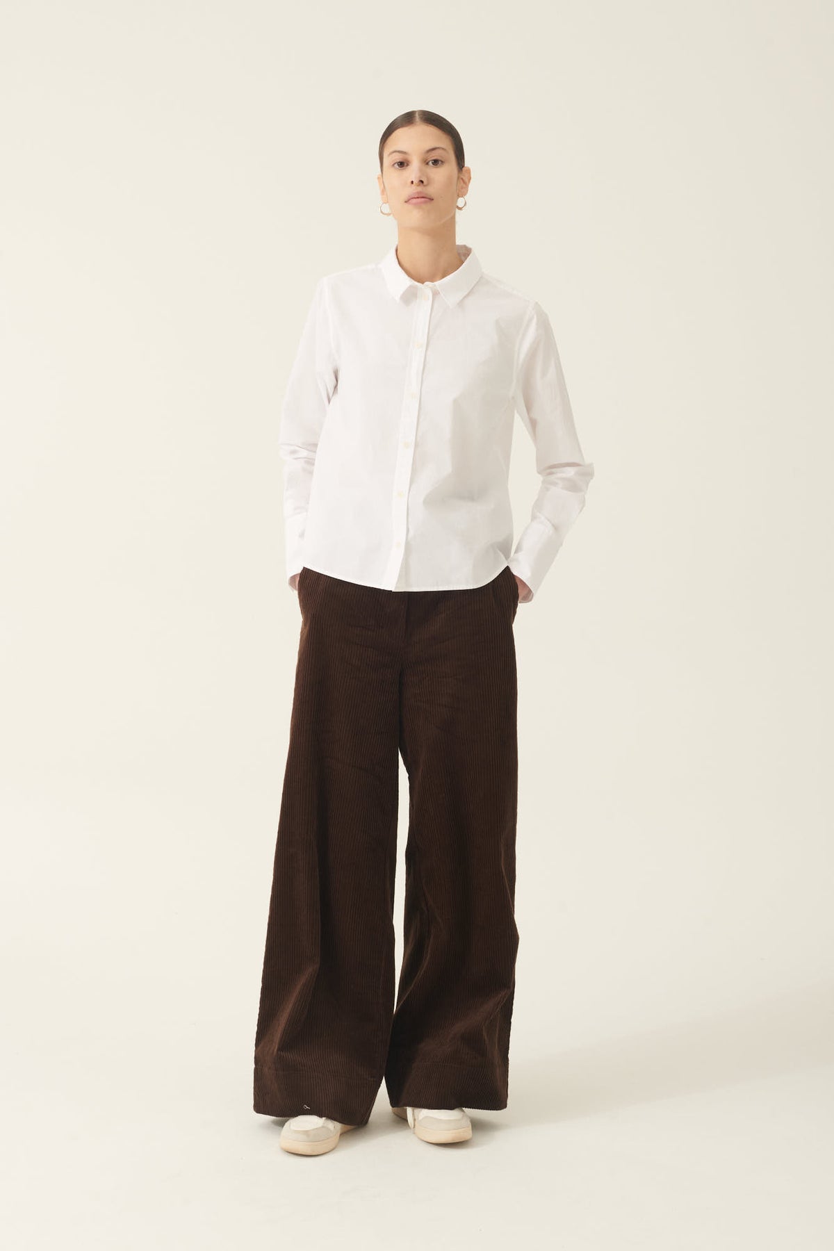 SYLINA GARMENT DYED POPLIN - WHITE